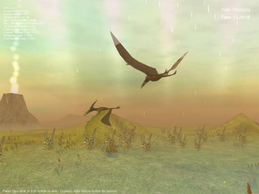 3D Dino Fly Animated Prehistoric Pterodactyl dinosaurs screensaver